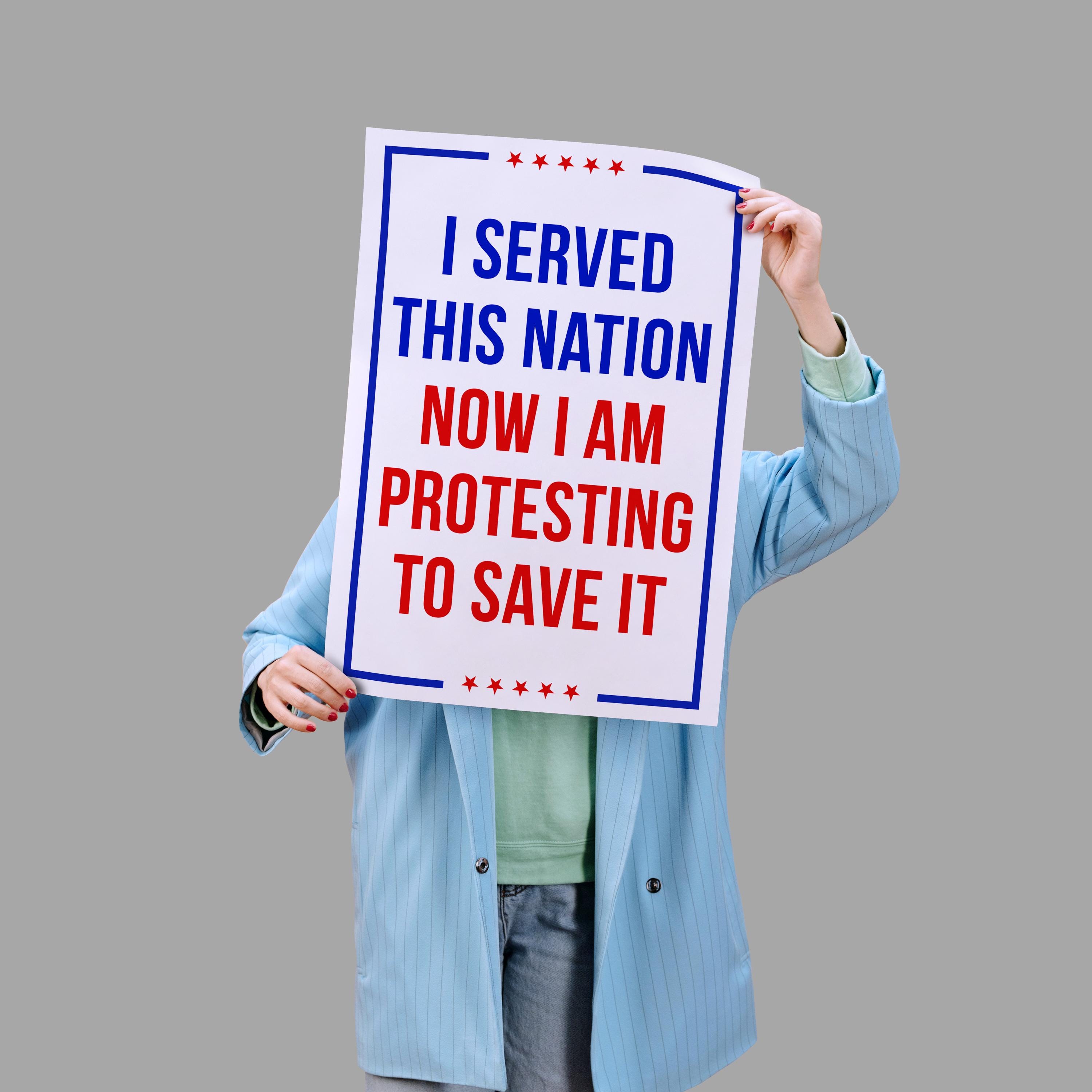 Veteran Protest Sign Printable, Veteran Anti Maga Anti-trump Protest ...