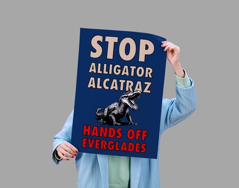Stop Alligator Alcatraz Printable Sign, ICE Detention Protest Poster ...