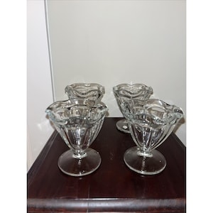 Vintage Tulip Shaped Footed Ice Cream Dishes - Etsy