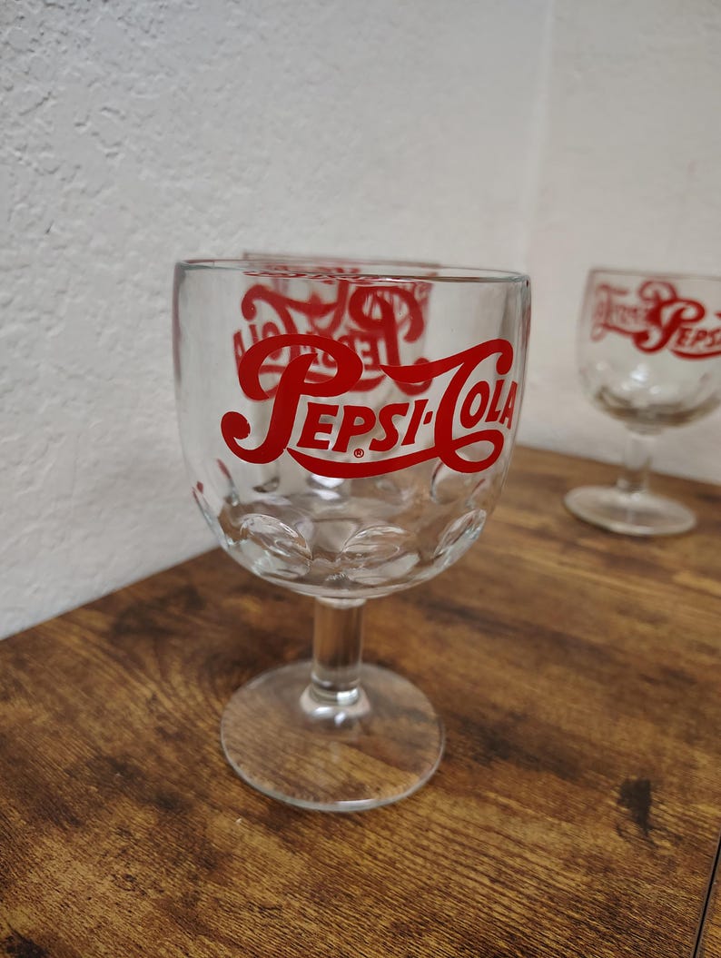Vintage Pepsi-cola Goblets Set - Etsy
