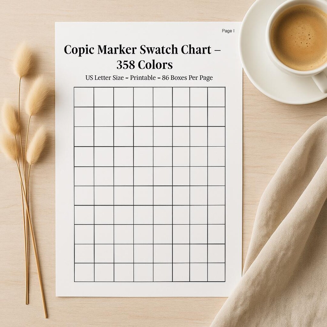 Copic Marker Swatch Chart — 358 Colors | Printable Alcohol Marker ...