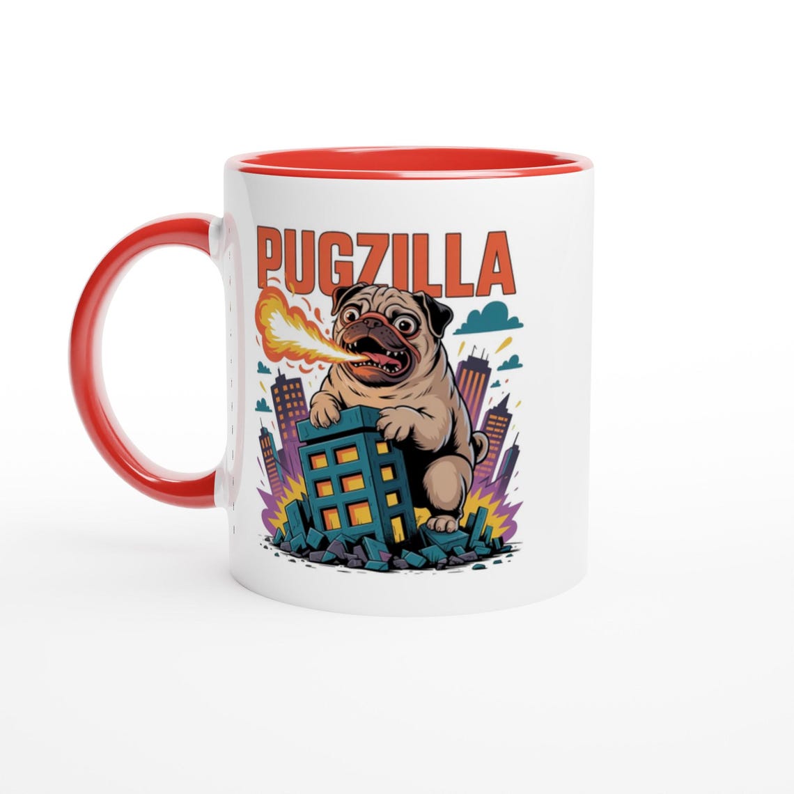 Pugzilla Mug – Unique Fire-breathing Pug Design, Humorous Gift for Dog ...