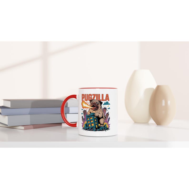 Pugzilla Mug – Unique Fire-breathing Pug Design, Humorous Gift for Dog ...