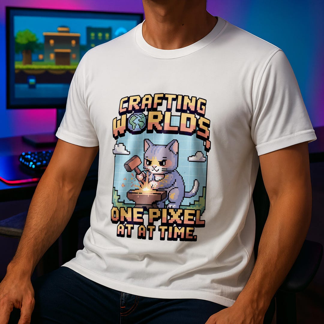 Game Developer Gift - Funny Coding Humor Tee, Cute Forging Pixels ...