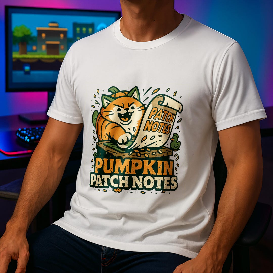 Pumpkin Patch Notes Gamer Shirt: Halloween Programmer Cat Tee - Etsy