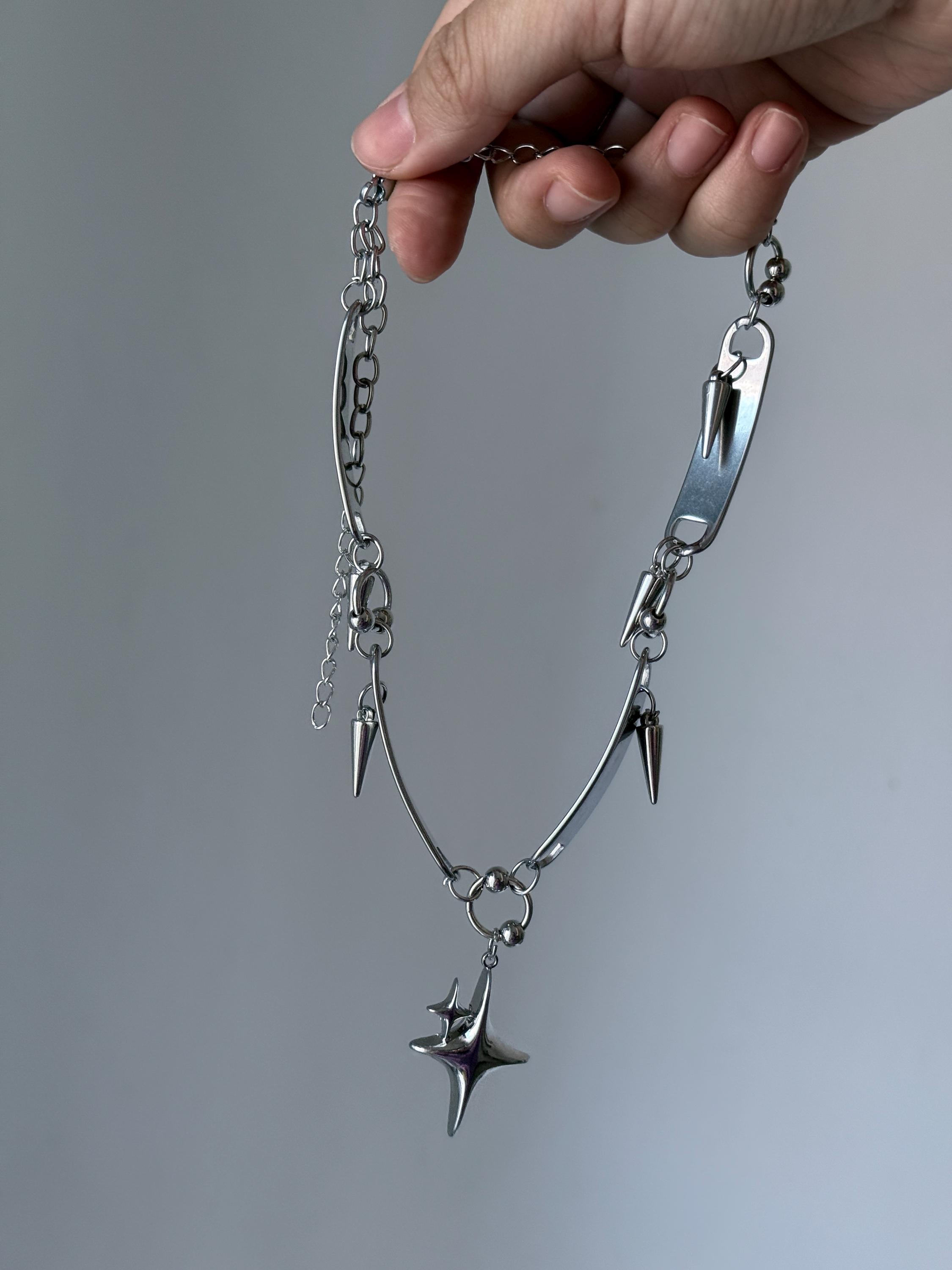 Punk Style Statement Y2K Avant-garde Metal Love Starlight Choker ...