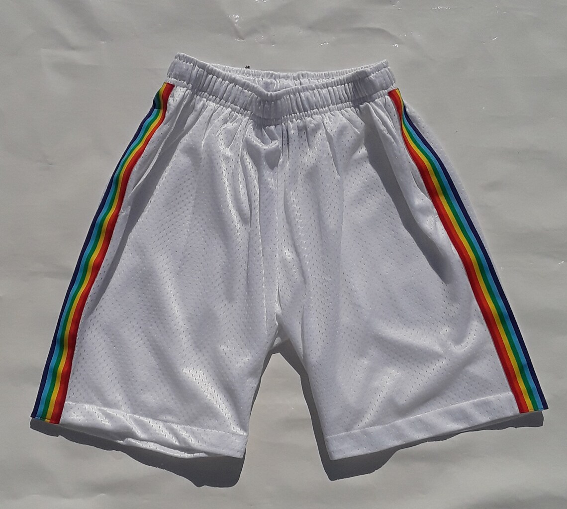 Pride Shorts Rainbow Stripe Shorts Gay Pride Shorts Gay Mesh - Etsy