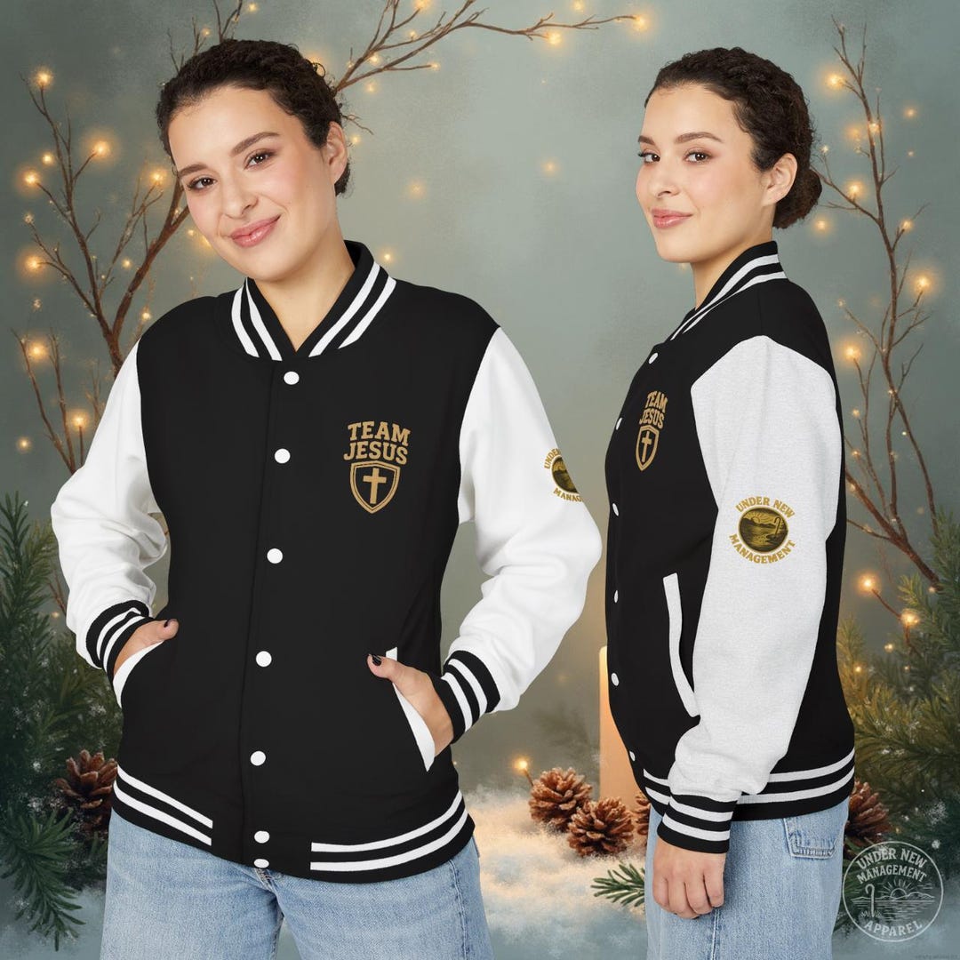 Team Jesus Varsity Letterman Jacket | Under New Management Bold Faith ...