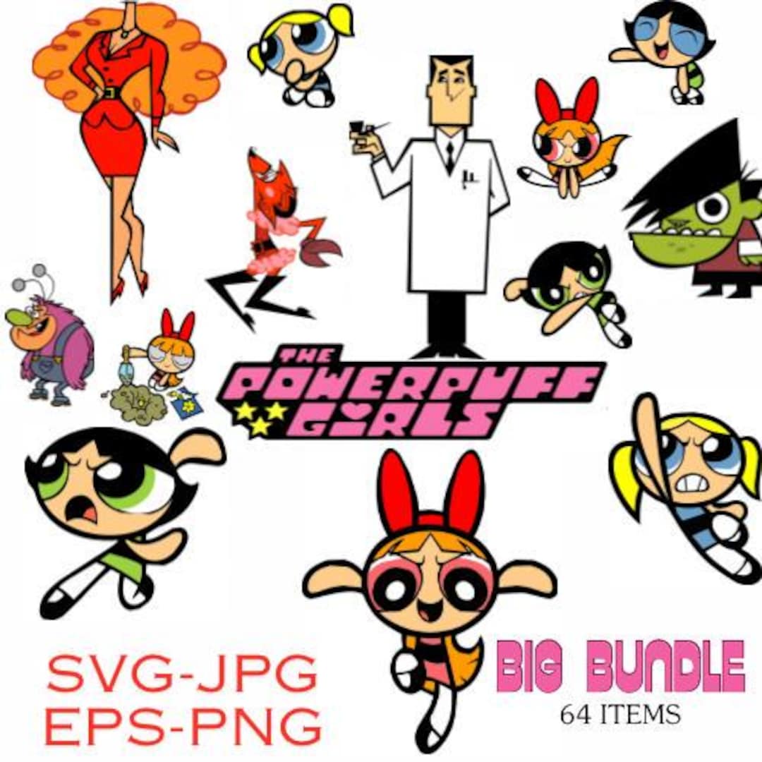 Powerpuff Girls Clipart Bundle | SVG & PNG, Cartoon Graphics (digital ...