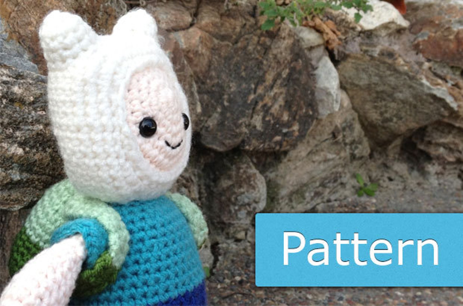 Adventure Time Finn Crochet Amigurumi, Boy With Backpack Doll Crochet ...