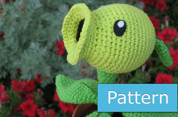 Pea Shooting Plant Crochet Pattern, Amigurumi Crochet Pattern, Flower ...