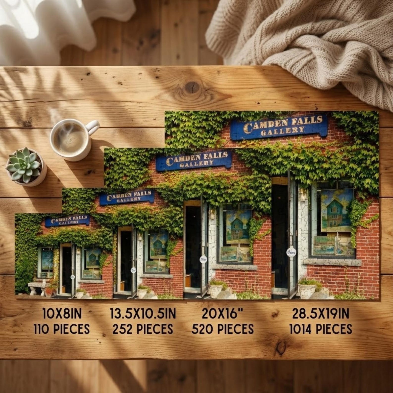 Camden Falls Gallery Puzzle, Maine Art Jigsaw Puzzle, Coastal Brick ...