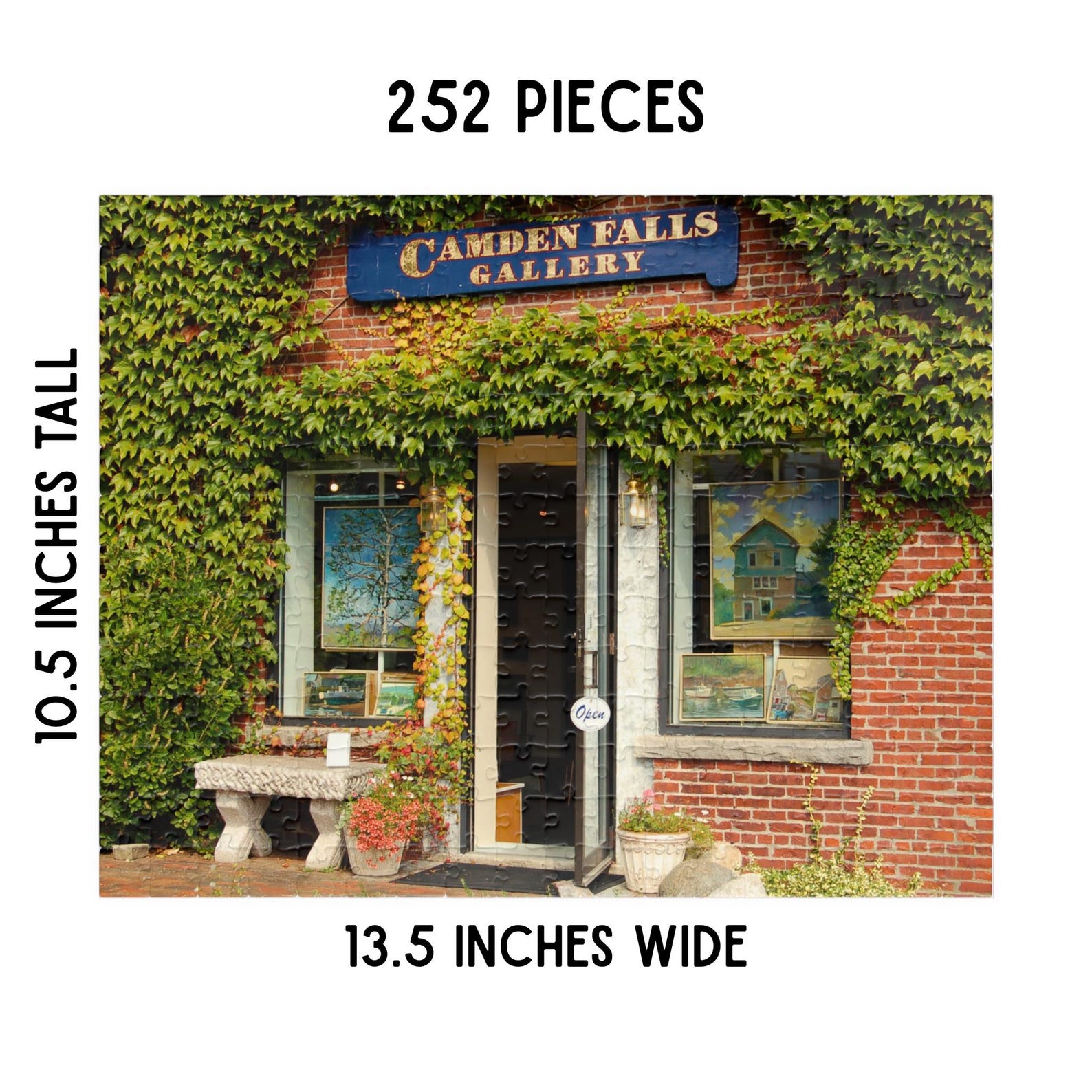 Camden Falls Gallery Puzzle, Maine Art Jigsaw Puzzle, Coastal Brick ...