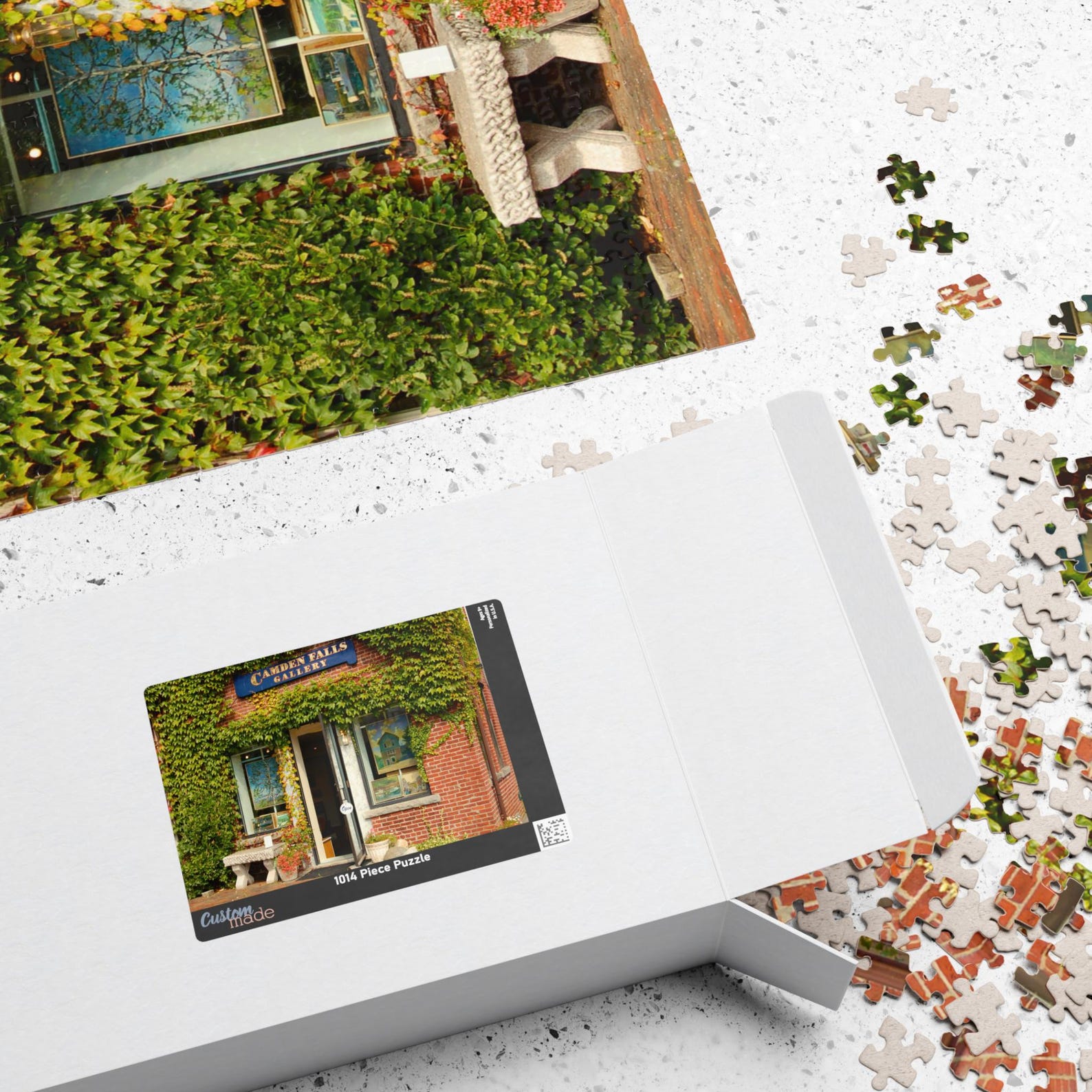 Camden Falls Gallery Puzzle, Maine Art Jigsaw Puzzle, Coastal Brick ...