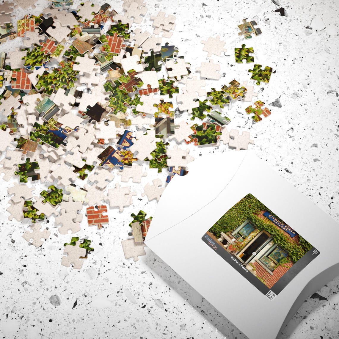 Camden Falls Gallery Puzzle, Maine Art Jigsaw Puzzle, Coastal Brick ...