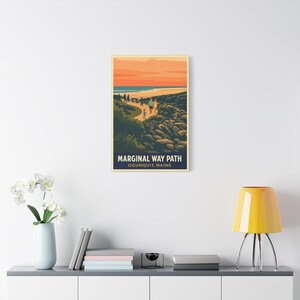 Marginal Way Path - Ogunquit Maine Wall Art | Retro Travel Poster ...
