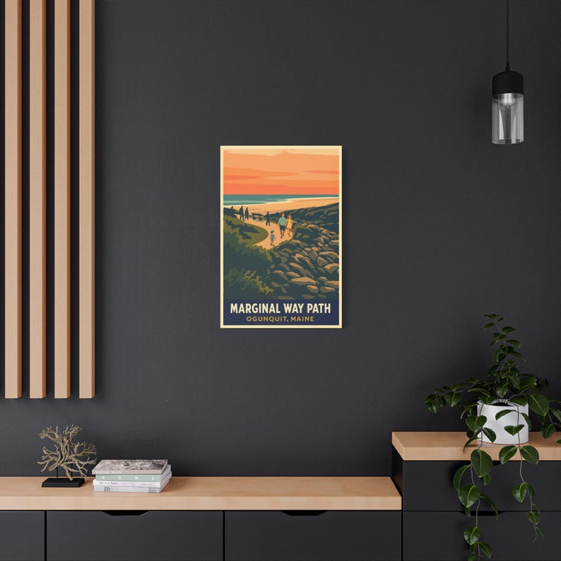 Marginal Way Path - Ogunquit Maine Wall Art | Retro Travel Poster ...