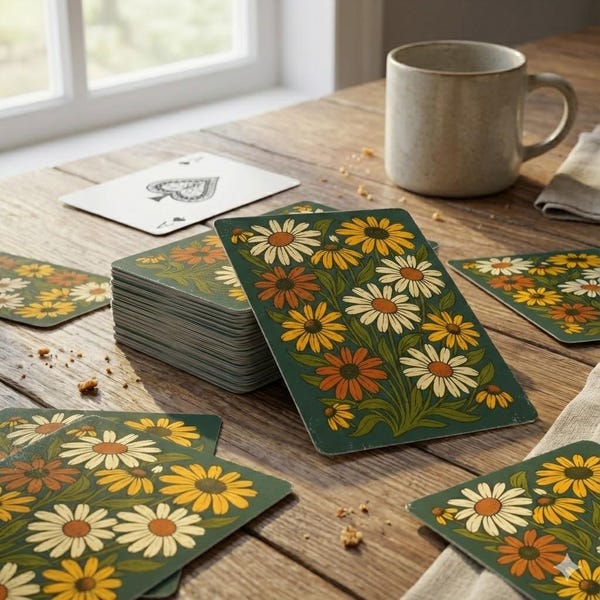 Playing Card Floral - Etsy