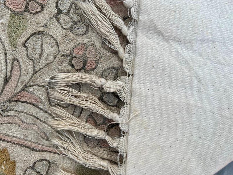Vintage French Aubusson Needlepoint Pictorial Rug: 2x3 Chain Stitch ...
