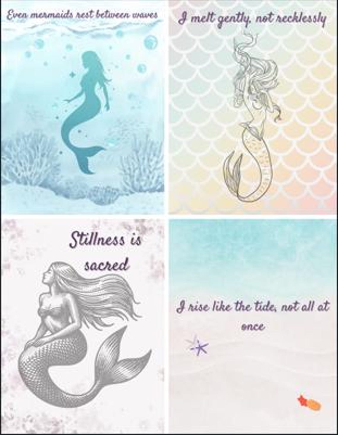 Ocean Alchemy Printable Affirmation Cards & Journal Set | Mindful Summer Self-care, Digital ...