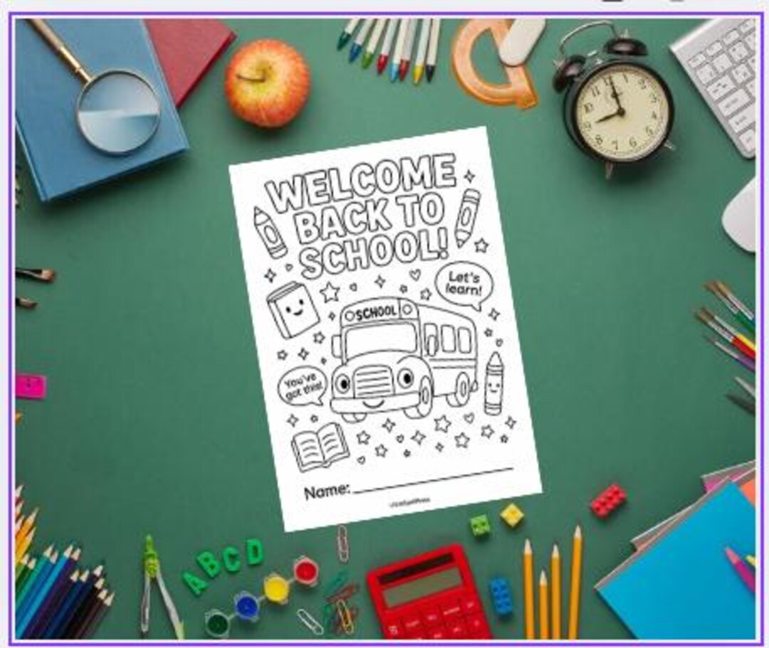 Back to School Coloring Page: Welcome Back Activity, Grades 1-3 (PDF ...