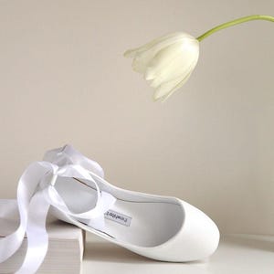 Lily White Wedding Ballet Flats, Light Ivory Bridal Shoes, Wedding Lace ...