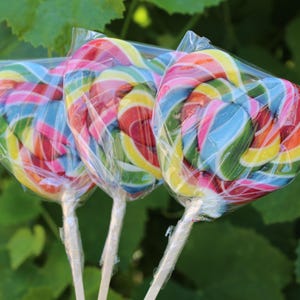 Rainbow Candy Lollipop: Edible Party Favor, Birthday Treat - Etsy