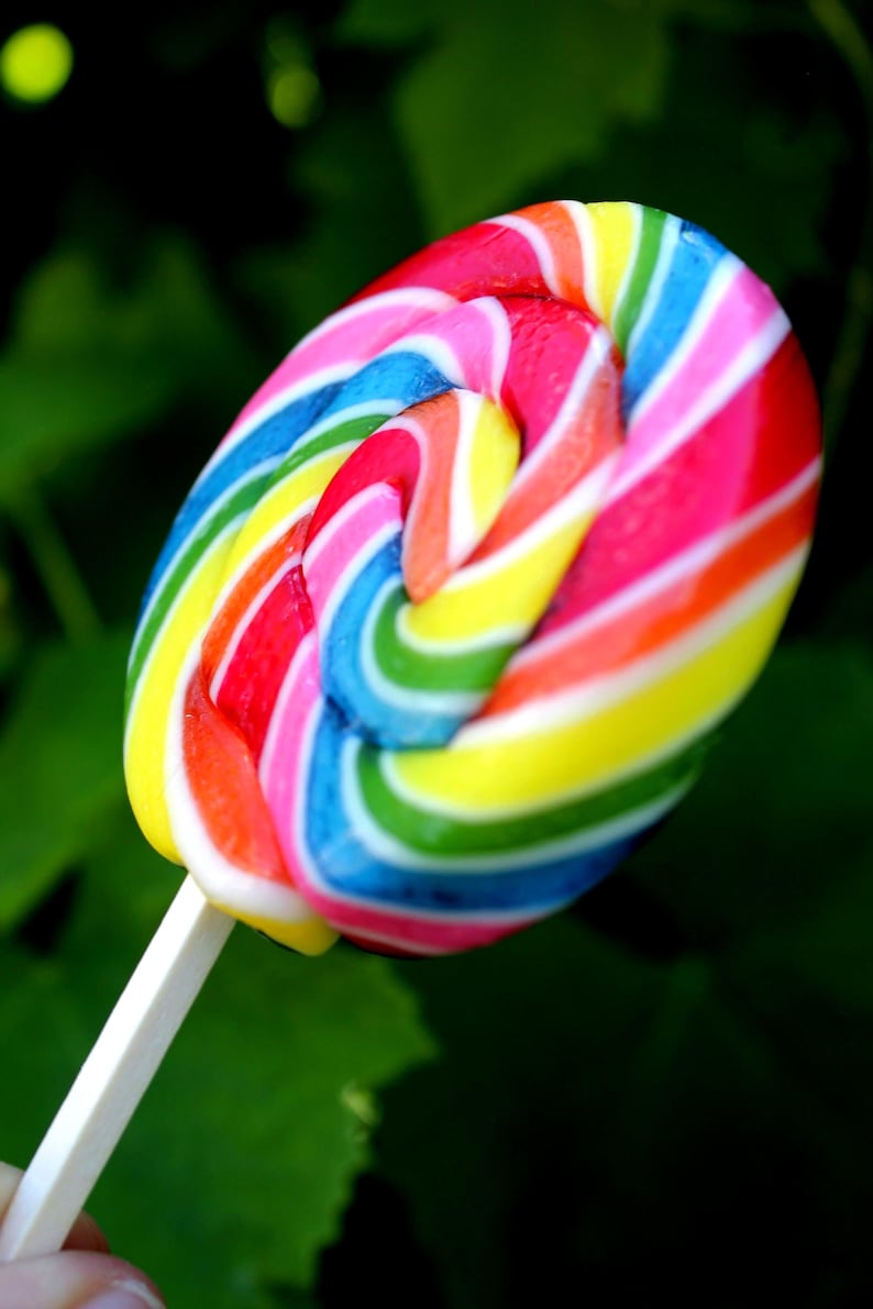 Rainbow Candy Lollipop: Edible Party Favor, Birthday Treat - Etsy