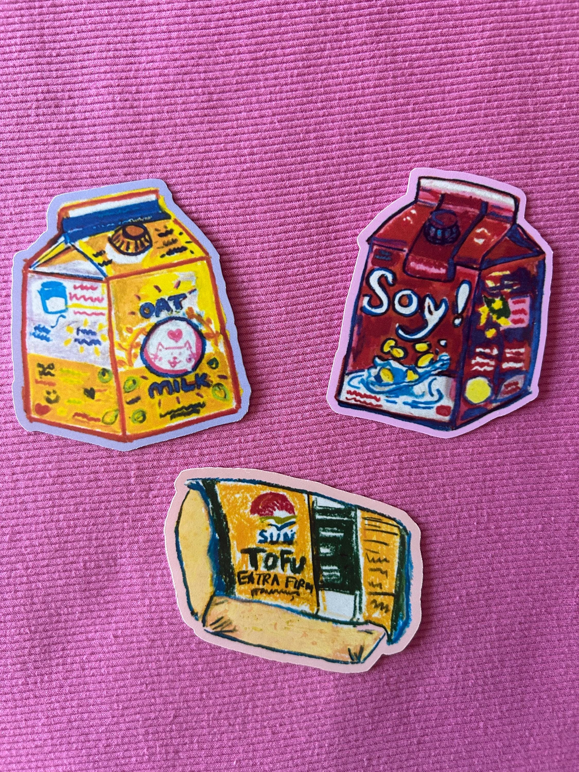 Tofu Sticker (hand-drawn With Pastels) - Etsy