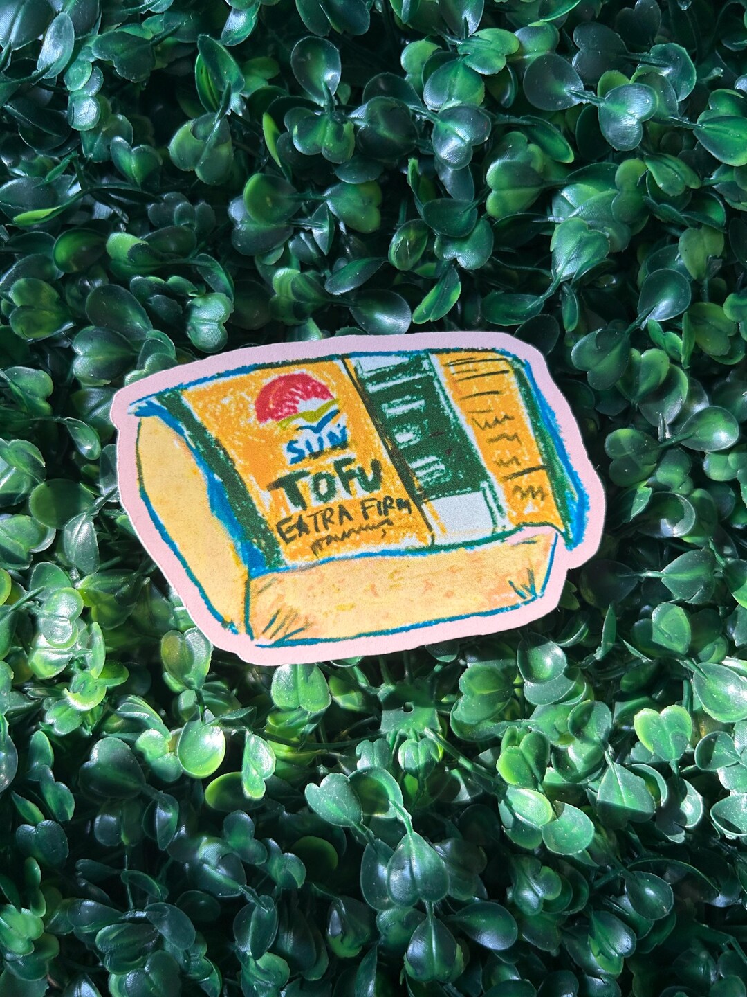 Tofu Sticker (hand-drawn With Pastels) - Etsy