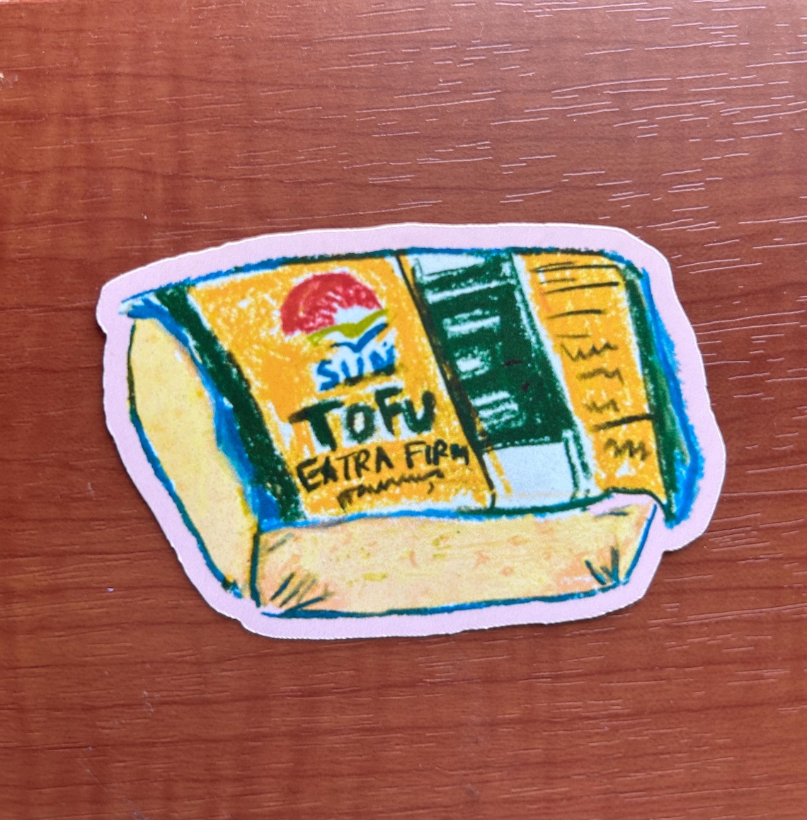 Tofu Sticker (hand-drawn With Pastels) - Etsy
