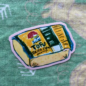 Tofu Sticker (hand-drawn With Pastels) - Etsy