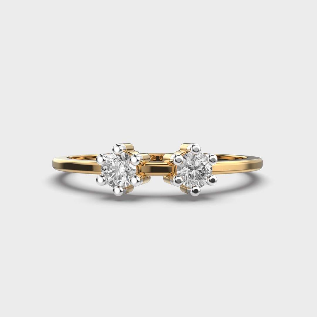Dual Star Stackable Diamond Ring 925 Sterling Silver Ring Proposal Ring ...