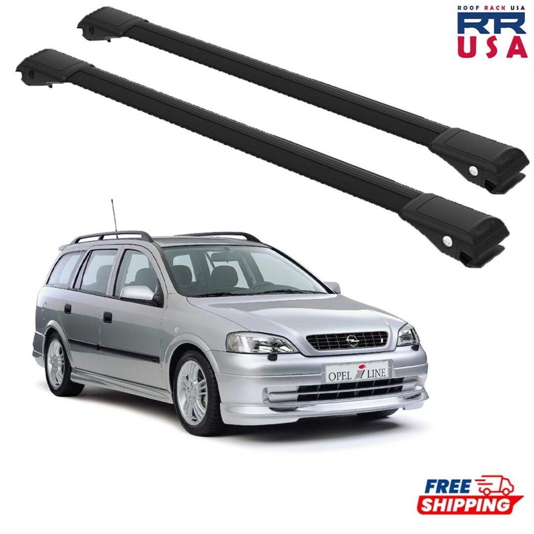 Roof Rack Cross Bars for Opel Astra G Caravan 1998-2004 Black Wingbar ...
