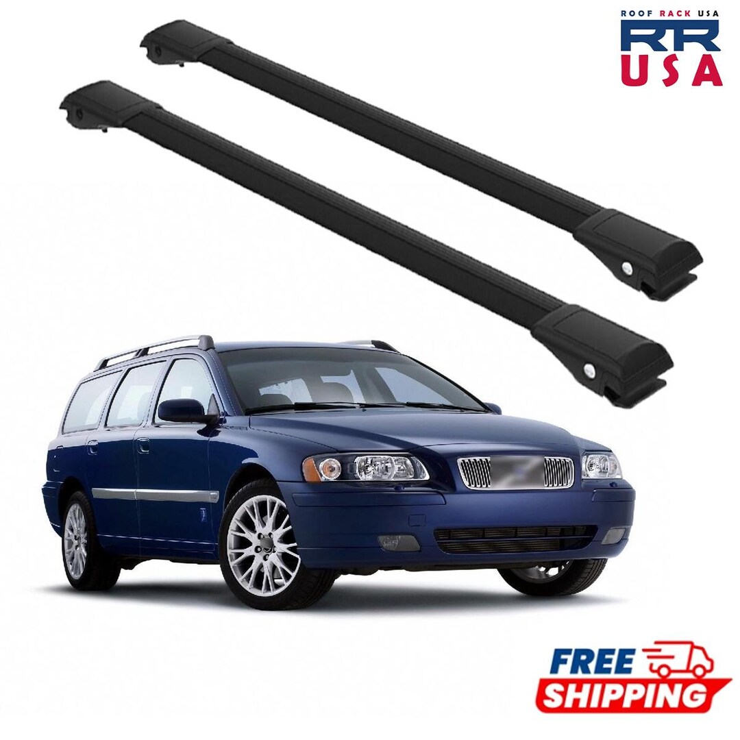 Roof Rack Cross Bars for Volvo V70 Wagon/estate 1996-2000 Black Wingbar ...