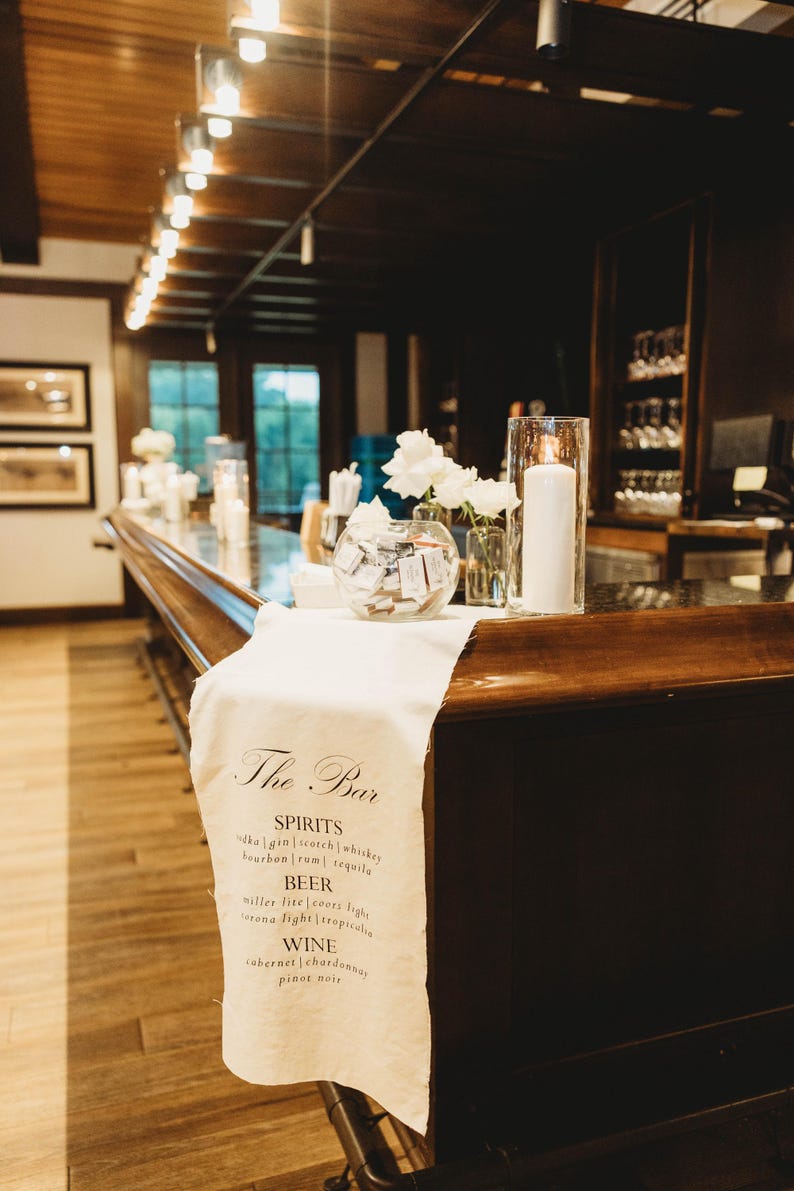 Customized Fabric Linen Bar Sign, Wedding Bar Signage, Bar Sign ...