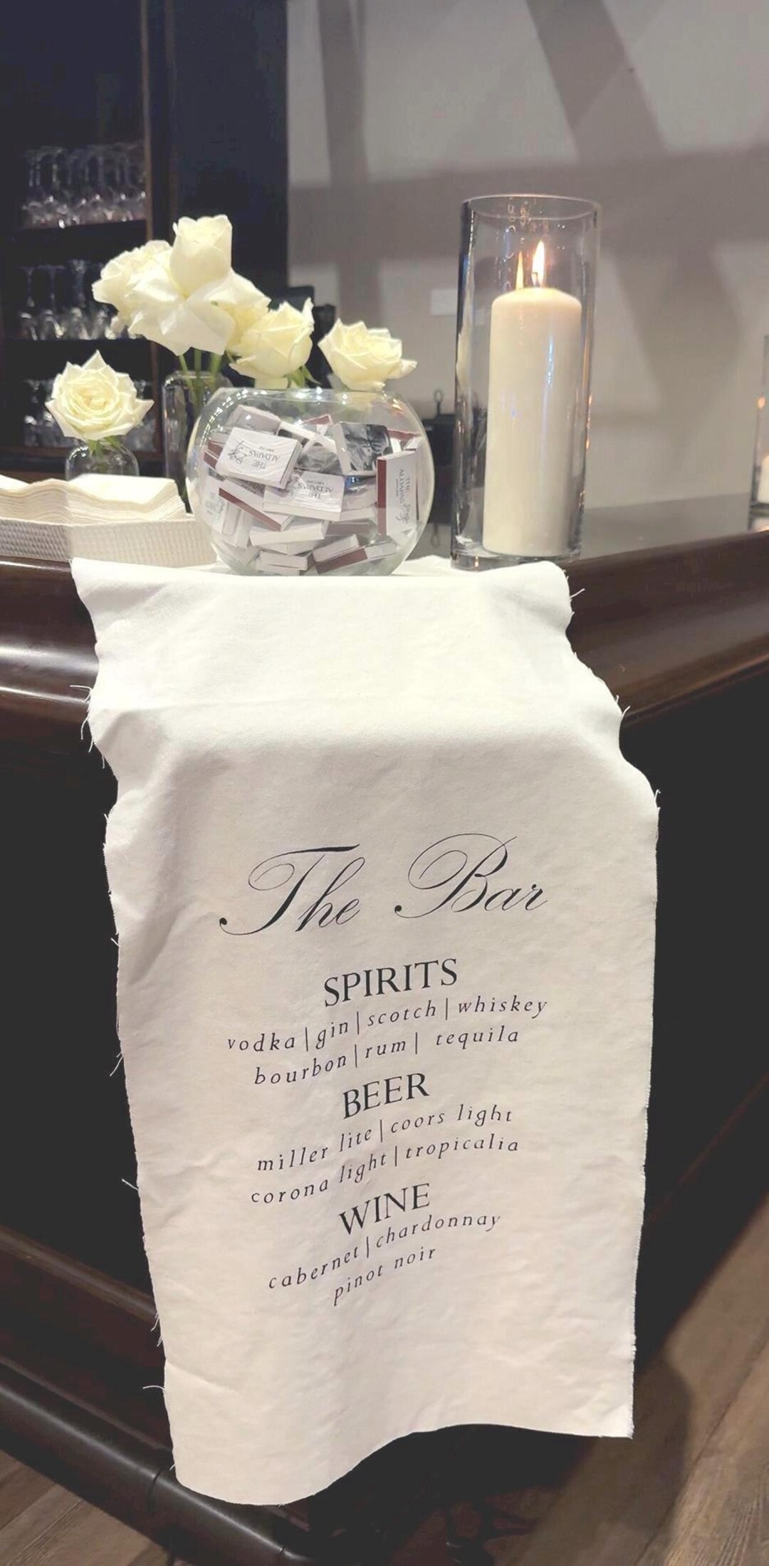 Customized Fabric Linen Bar Sign, Wedding Bar Signage, Bar Sign ...