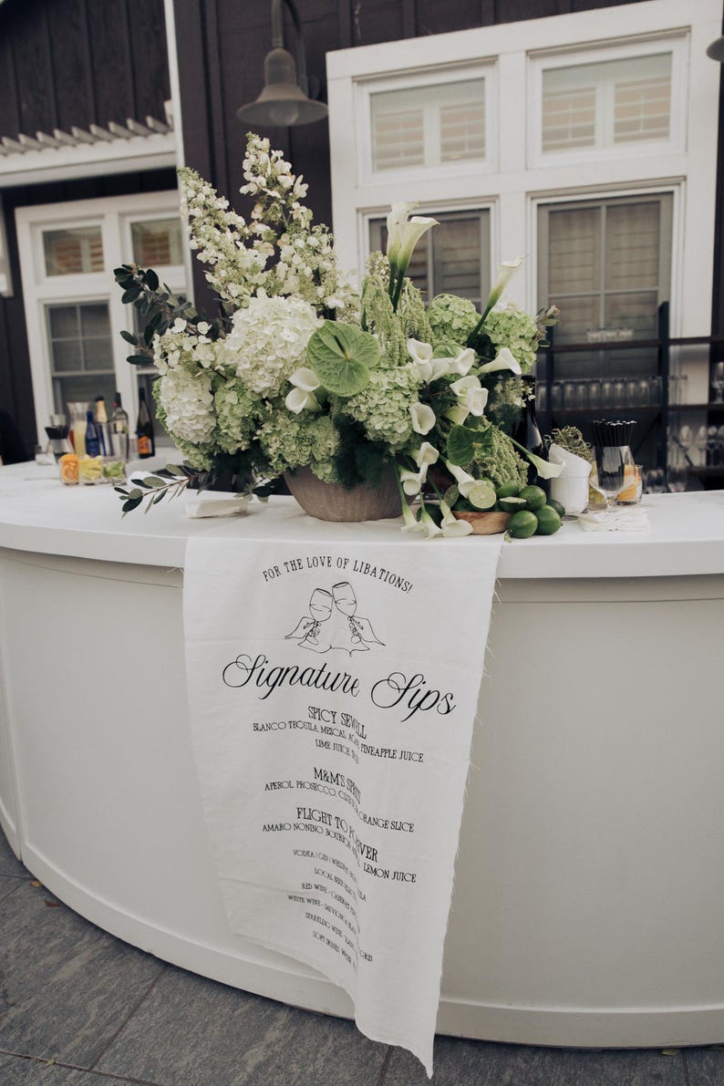 Customized Fabric Linen Bar Sign, Wedding Bar Signage, Bar Sign ...
