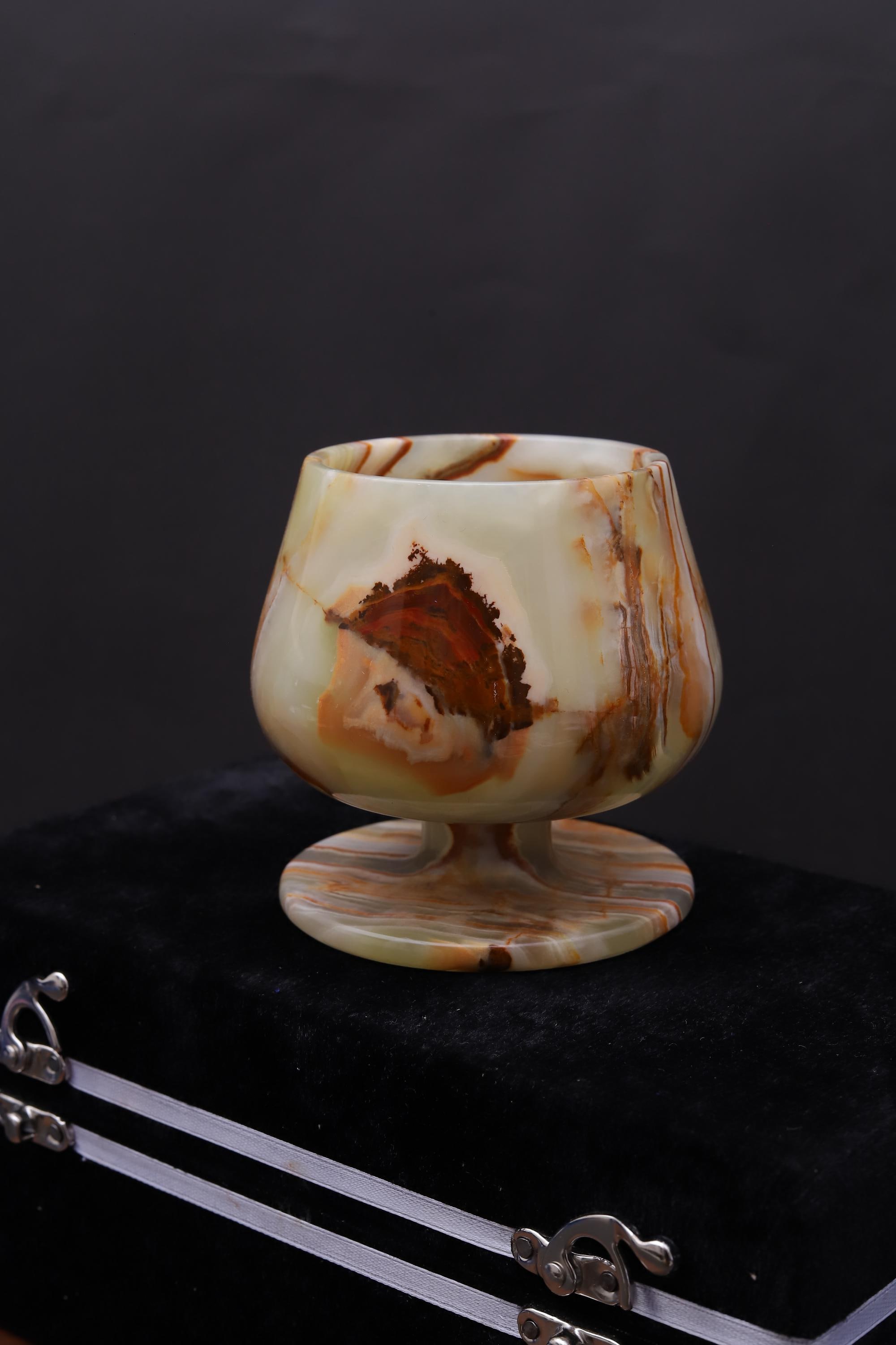 Natural Marble Onyx Goblet Set of 6 –handcrafted Natural Stone Wine ...