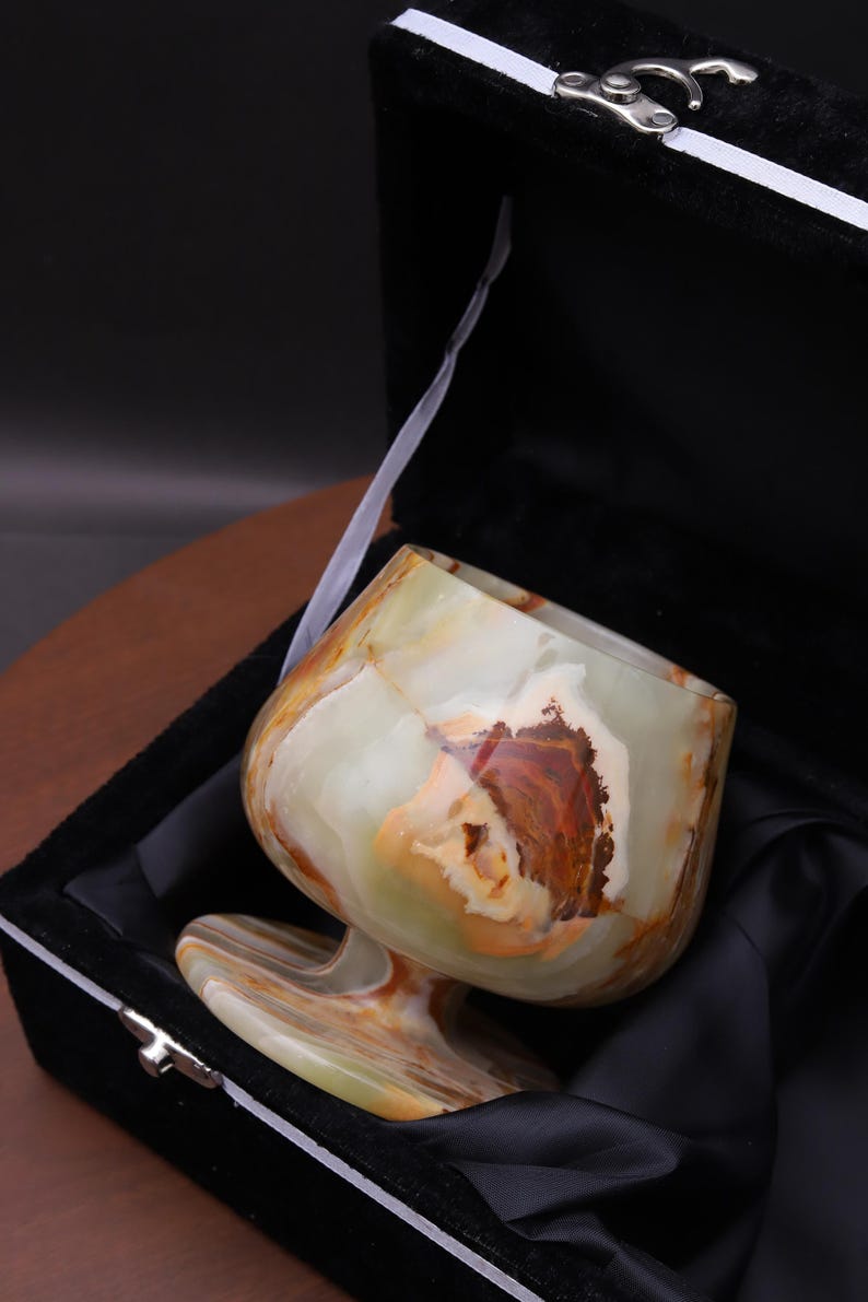 Natural Marble Onyx Goblet Set of 6 –handcrafted Natural Stone Wine ...