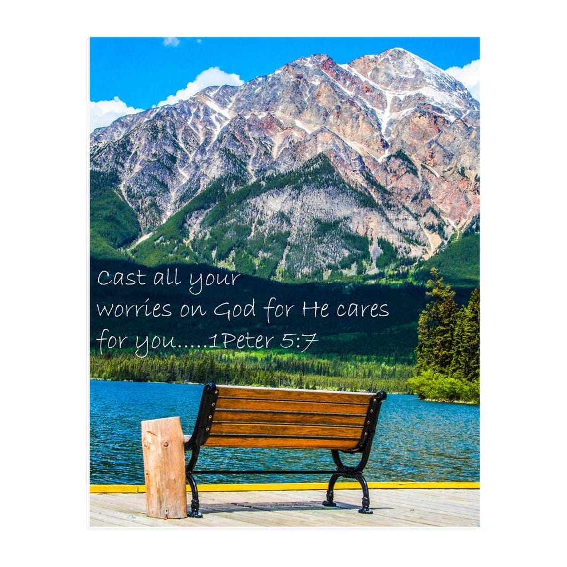 Lake Pyramid With Scripture Easel Back Canvas - Etsy