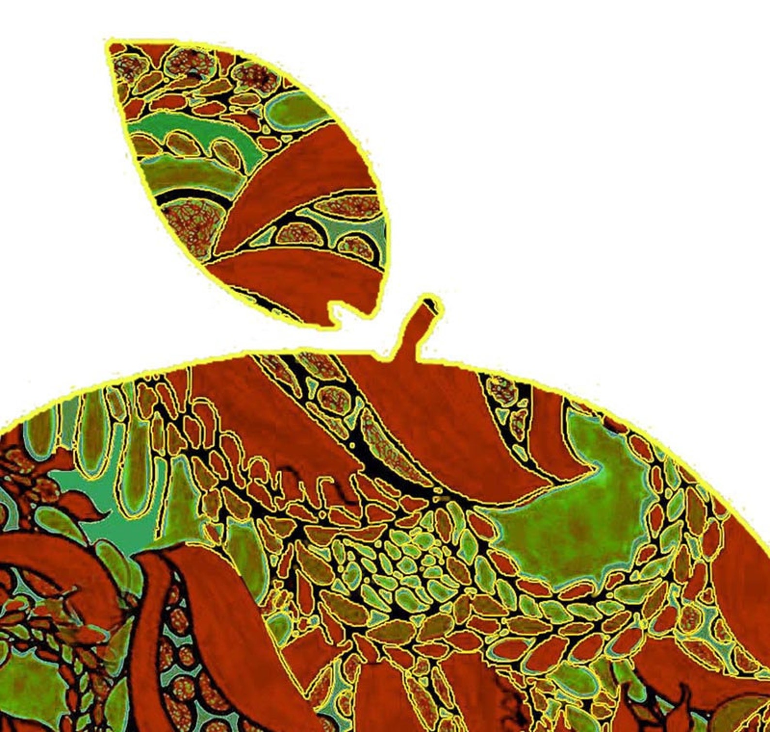 Pop Art Apple, Apple Painting, Apple Lover Gift, Modern Kitchen Art ...