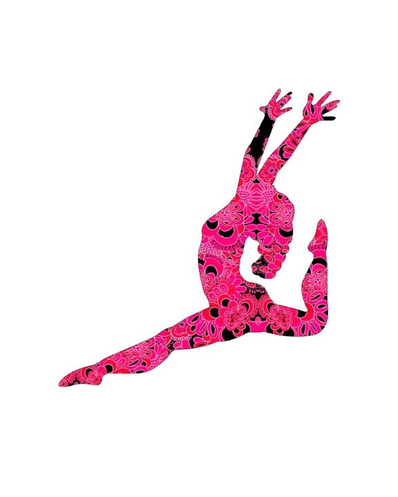 Gymnast Poster, Girl Gymnastics Art, Dancer Art, Pink Teen Wall Art ...