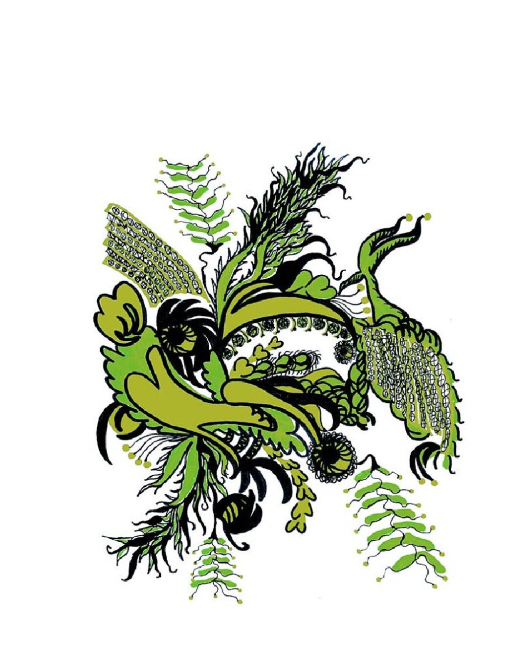 Modern Green Poster, Shades of Greens Wall Art, Abstract Wall Decor ...