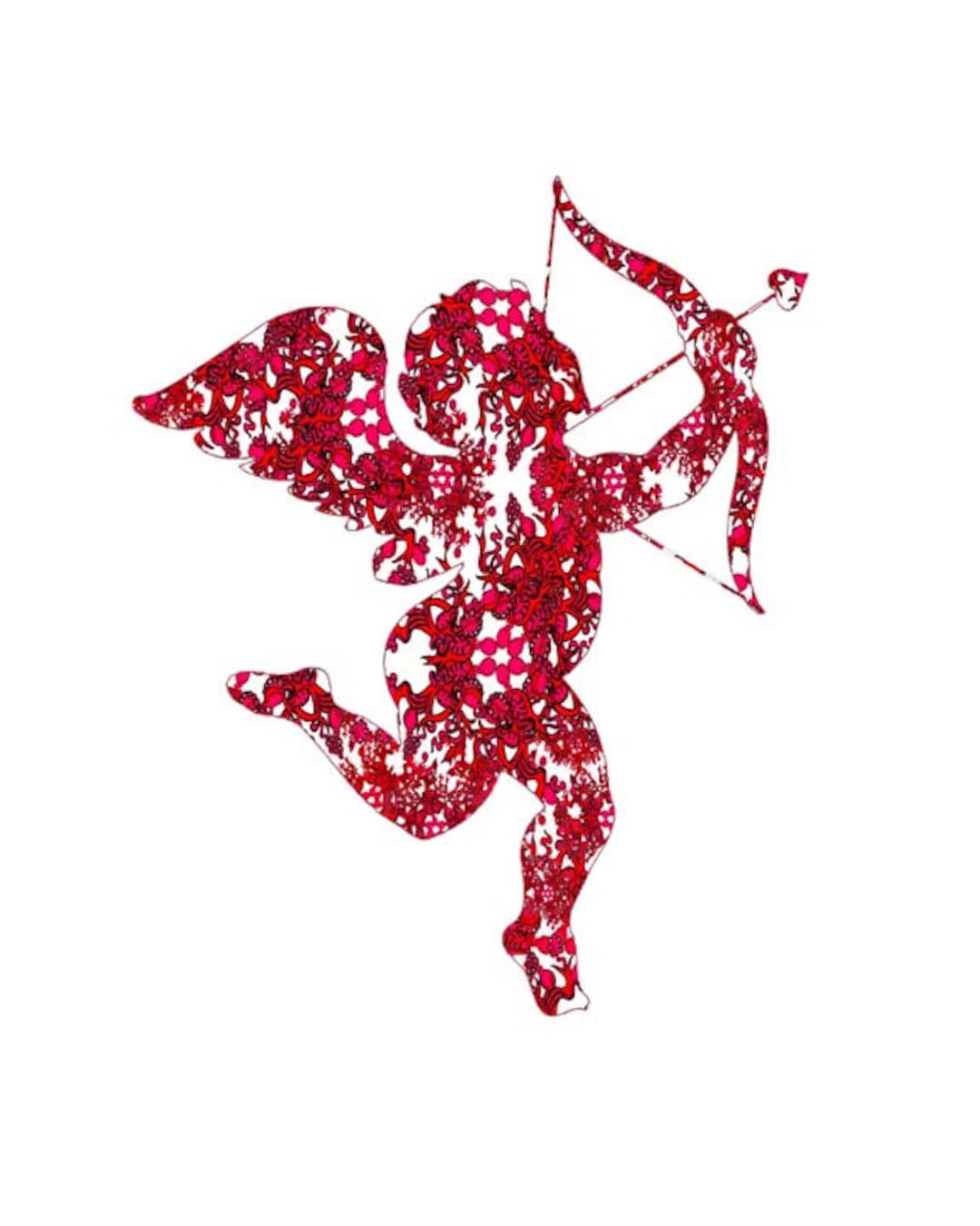 Cupid Painting, Bedroom Painting, Bedroom Picture, Lovers, Red Floral ...