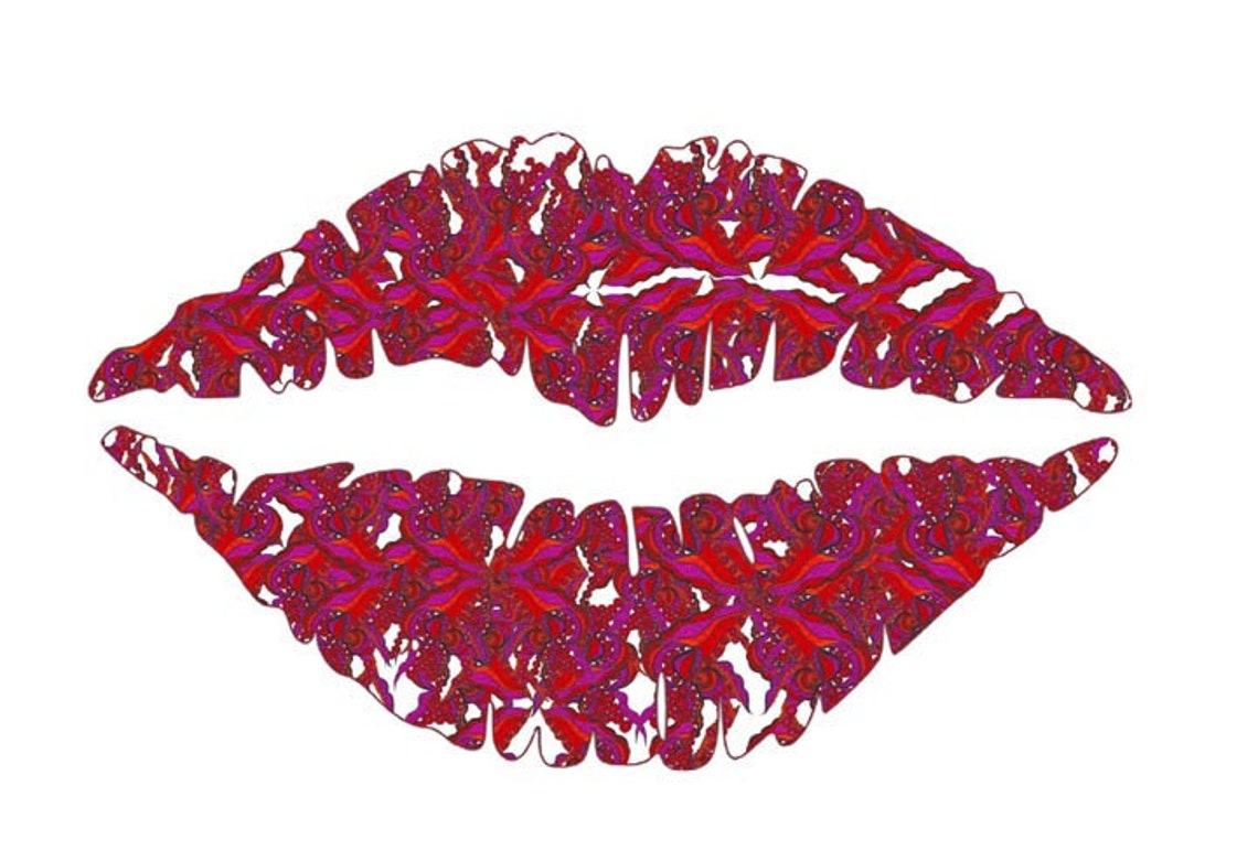 Lips Poster, Painting of Lips, Kiss Artwork, Abstract Art of Lips ...