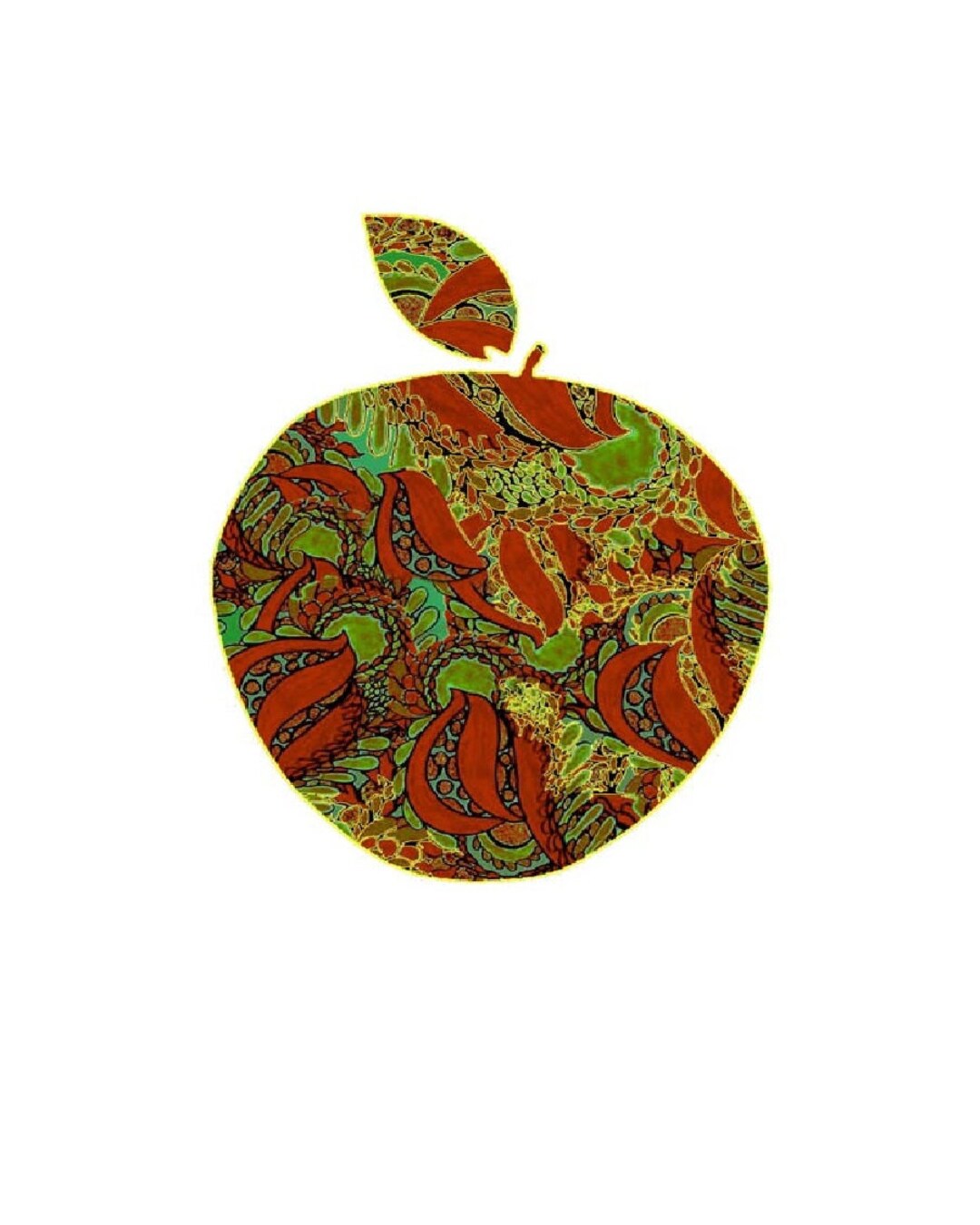 Pop Art Apple, Apple Painting, Apple Lover Gift, Modern Kitchen Art ...
