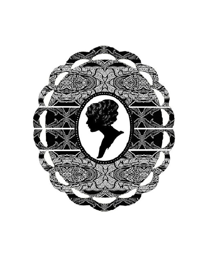 Painting Acrylic Modern Cameo Inspired Silhoutte Woman Painting etna.com.pe