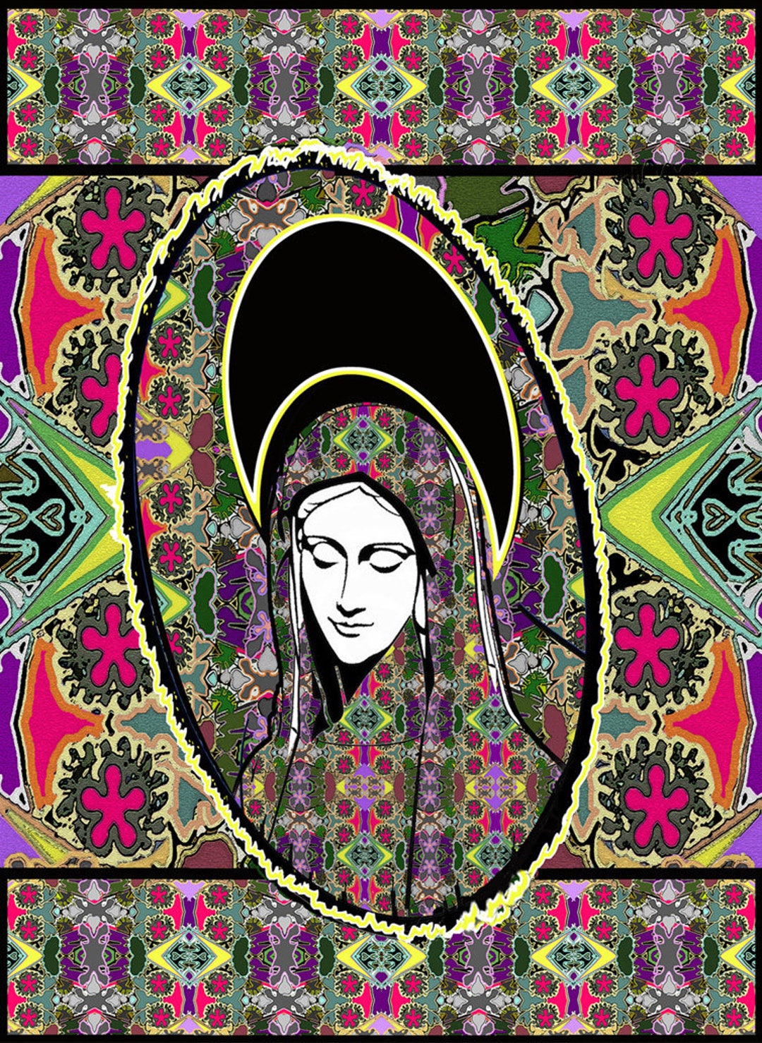 RELIGIOUS ICON Art, Blessed Mother Artwork, Mother Mary Painting ...