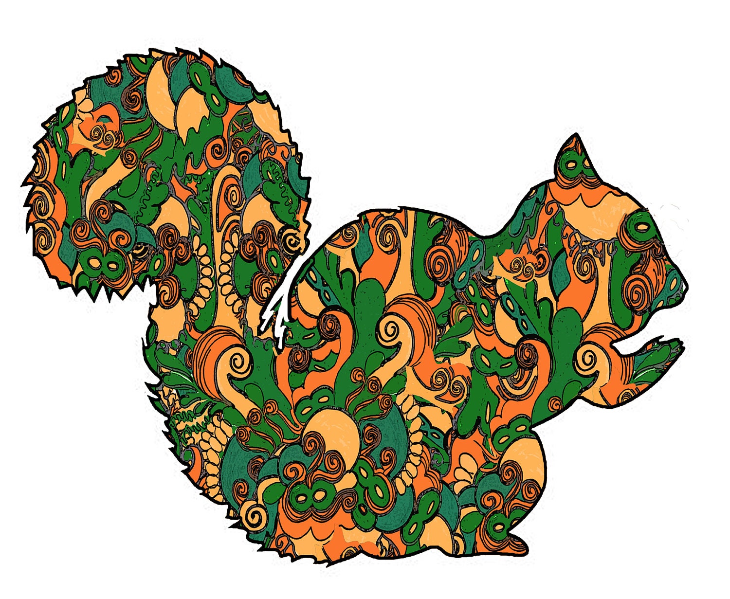 POP ART Abstract Painting, Squirrel Painting, Squirrel Art Print, Hippy ...